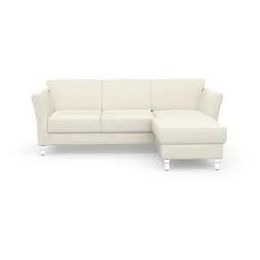 Sit & More Ecksofa SIT & MORE "Visby L-Form" Sofas Gr. B/H/T: 248cm x 87cm x 162cm, Struktur fein, Recamiere rechts, ohne Bettfunktion-ohne Bettkasten, beige (linen) wahlweise mit Bettfunktion und Bettkasten, frei im Raum stellbar