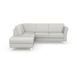 Sit & More Ecksofa SIT & MORE "Visby L-Form", grau (hellgrau), B:248cm H:87cm T:213cm, Sofas, Wahlweise mit Bettfunktion und Stauraum, frei im Raum stellbar