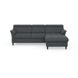 Sit & More Ecksofa SIT & MORE "Marano L-Form", grau (dunkelgrau), B:257cm T:166cm, 100% Polyester, Sofas, inklusive Kopfteilverstellung, wahlweise mit Bettfunktion, Bettkasten