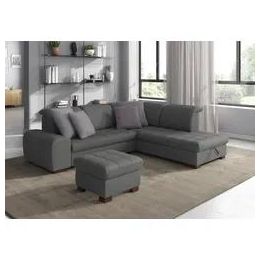 Sit & More Ecksofa SIT&MORE "Luxor L-Form" Sofas Gr. B/H/T: 259 cm x 82 cm x 224 cm, Luxus-Microfaser ALTARA NUBUCK, Ottomane rechts, ohne Bettfunktion-ohne Bettkasten-ohne Kopfteilverstellung, grau (steel) wahlweise mit Bettfunktion, Stauraum und Kopfteilverstellung