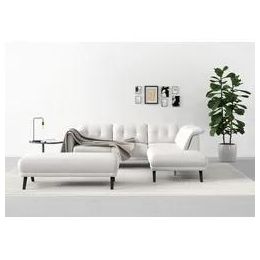 Sit & More Ecksofa SIT & MORE "Scandia L-Form" Sofas Gr. B/H/T: 271cm x 82cm x 214cm, Struktur weich, Ottomane rechts, Mit Kopfteilverstellung-Mit Armteilfunktion-Mit schwarzen matten Metallfüßen, silberfarben (silber) Wahlweise mit Kopfteilverstellung und Armteilfunktion