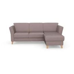 Sit & More Ecksofa SIT & MORE "Visby L-Form" Sofas Gr. B/H/T: 248cm x 87cm x 162cm, Chenille, Recamiere rechts, ohne Bettfunktion-ohne Bettkasten, rosa (rose) Wahlweise mit Bettfunktion und Bettkasten, frei im Raum stellbar