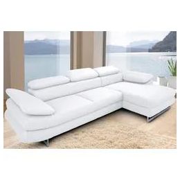 Ecksofa Inosign "Solution L-Form" Sofas Gr. B/H/T: 286cm x 73cm x 167cm, Kunstleder SOFTLUX, ohne Bettfunktion, Recamiere rechts, weiß (altweiß) wahlweise mit Bettfunktion