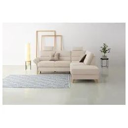 Ecksofa Home Affaire "Westerland L-Form" Sofas Gr. B/H/T: 238cm x 90cm x 213cm, Luxus-Microfaser ALTARA NUBUCK, Ottomane rechts, ohne Bettfunktion, ohne Stauraum ohne Armlehnfunktion, beige (creme) Federkern-Polsterung, wahlweise mit Bettfunktion, Bettkasten