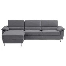 Ecksofa CALIZZA INTERIORS "Onyx L-Form" Sofas Gr. B/H/T: 270 cm x 90 cm x 158 cm, Microfaser, Recamiere links, ohne Bettfunktion ohne Bettkasten, grau (09 anthrazit) Recamiere links oder rechts, wahlweise mit Bettfunktion, Breite 270 cm