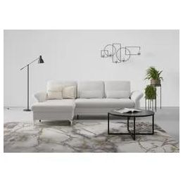 Ecksofa Inosign "Palm Beach L-Form" Sofas Gr. B/H/T: 275 cm x 89 cm x 175 cm, Olympia EASY CLEAN, mega-Recamiere links, mit Sitztiefenverstellung-mit Bettfunktion-mit Bettkasten-mit Armteilverstellung, silberfarben (silber) Federkern, mit Sitztiefenverstellung, wahlweise Bettfunktion