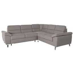 Sit & More Ecksofa SIT & MORE "Sorano L-Form" Sofas Gr. B/H/T: 249cm x 88cm x 229cm, Struktur fein, langer Schenkel links, mit Bettfunktion-mit Bettkasten, grau (hellgrau) wahlweise mit Bett- und Relaxfunktion, inkl. Bettkasten