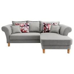 Ecksofa Home Affaire "Tassilo L-Form", grau, B:262cm H:95cm T:198cm, 100% Polyester, Sofas