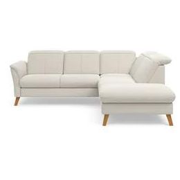 Sit & More Ecksofa SIT & MORE "Romero L-Form" Sofas Gr. B/H/T: 250cm x 91cm x 220cm, Struktur weich, Ottomane rechts, ohne Federkern-ohne Kopfteilverstellung-ohne Bettfunktion-ohne Stauraum-ohne TV-motorisch, beige (creme) wahlweise mit oder ohne TV-Funktion, Bettfunktion, Bettkasten