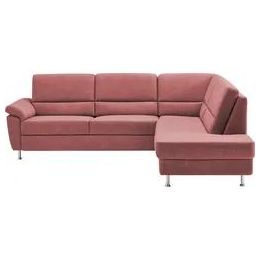 Ecksofa CALIZZA INTERIORS "Onyx L-Form" Sofas Gr. B/H/T: 257 cm x 90 cm x 196 cm, Microfaser, Ottomane rechts, ohne Bettfunktion ohne Bettkasten, rot (18 red) Ottomane links oder rechts, wahlweise mit Bettfunktion, Breite 257 cm