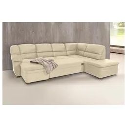 Wohnlandschaft COTTA "Casino U-Form" Sofas Gr. B/H/T: 313cm x 98cm x 95cm, Luxus-Microfaser, Ottomane rechts, mit Bettfunktion, beige (natur) wahlweise mit Bettfunktion