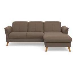 Sit & More Ecksofa SIT & MORE "Romero L-Form" Sofas Gr. B/H/T: 245cm x 91cm x 178cm, Luxus-Microfaser ALTARA NUBUCK, Recamiere rechts, mit Federkern-ohne Kopfteilverstellung-ohne Bettfunktion-ohne Bettkasten-ohne motorische Relaxfunktion, braun (chocco) wahlweise mit oder ohne Relax-Funktion, Bettfunktion, Bettkasten