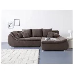 Ecksofa Inosign "Imola L-Form" Sofas Gr. B/H/T: 271cm x 90cm x 104cm, Microfaser PRIMABELLE, Recamiere rechts, mit Bettfunktion und Bettkasten, blau (anthrzit)