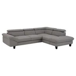 Ecksofa Home Affaire "Pilot L-Form", grau, B:266cm H:73cm T:108cm, 100% Polyester; Feinstruktur 75000 Scheurtouren; Struktur 35000 Scheuertouren, Mikrofaser 40000 Scheuertouren, Sofas