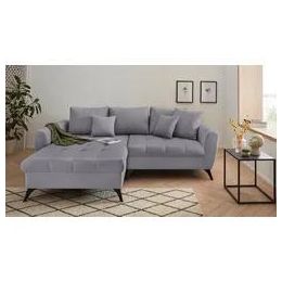 Ecksofa Inosign "Lörby L-Form" Sofas Gr. B/H/T: 246cm x 90cm x 170cm, Luxus-Microfaser weich, Recamiere links, Luxus Microfaser weich, grau Belastbarkeit bis 140kg pro Sitzplatz, auch mit Aqua clean-Bezug