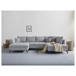 Wohnlandschaft Inosign "Lörby U-Form" Sofas Gr. B/H/T: 339 cm x 90 cm x 190 cm, Luxus-Microfaser weich, Ottomane rechts, Luxus Microfaser weich, bunt (melange) Belastbarkeit bis 140kg pro Sitzplatz, auch mit Aqua clean-Bezug