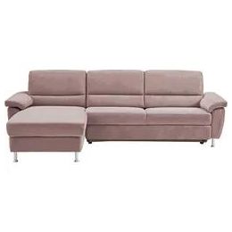 Ecksofa CALIZZA INTERIORS "Onyx L-Form" Sofas Gr. B/H/T: 270cm x 90cm x 158cm, Flachgewebe, Recamiere links, mit Bettfunktion mit Bettkasten, beige (magnolie) Recamiere links oder rechts, wahlweise mit Bettfunktion, Breite 270 cm