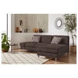 Sit & More Ecksofa SIT & MORE "Clio L-Form" Sofas Gr. B/H/T: 246cm x 89cm x 165cm, Microfaser, Recamiere rechts, ohne Bettfunktion-ohne Bettkasten, braun wahlweise mit Bettfunktion oder Vorziehsitz und Bettkasten, Federkern