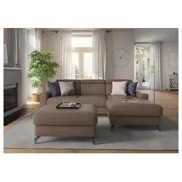 Sit & More Ecksofa SIT & MORE "Scarlett L-Form", grau (taupe), B:258cm T:172cm, Sofas, inklusive Kopfteilverstellung, wahlweise mit Bettfunktion, Bettkasten