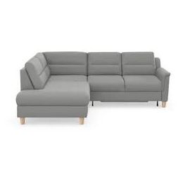 Sit & More Ecksofa SIT & MORE "Farö L-Form" Sofas Gr. B/H/T: 251cm x 90cm x 187cm, Luxus-Microfaser Euphoria, Ottomane links, mit Bettfunktion-mit Bettkasten, grau inklusive Federkern, wahlweise mit Bettfunktion und Bettkasten