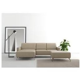 Sit & More Ecksofa SIT & MORE "Bailando L-Form" Sofas Gr. B/H/T: 251cm x 84cm x 163cm, Luxus-Microfaser mit Prägung, Recamiere links, mit Kopfteilverstellung, beige wahlweise mit Kopfteilverstellung und Vorziehsitz, motorisch