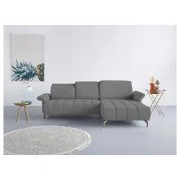 Ecksofa Inosign "Fresh L-Form" Sofas Gr. B/H/T: 281 cm x 79 cm x 185 cm, Chenille-Optik, mega-Recamiere rechts, mit Armteilverstellung-mit Kopfteilverstellung, grau Federkern, wahlweise Kopfteilverstellung und motorischer Vorziehsitz