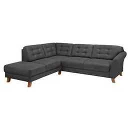 Ecksofa Home Affaire "Trondheim L-Form" Sofas Gr. B/H/T: 260cm x 89cm x 90cm, Luxus-Microfaser, Ottomane links, ohne Bettfunktion, grau (anthrazit) mit Federkern