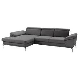 Sit & More Ecksofa SIT&MORE "Scorpio L-Form" Sofas Gr. B/H/T: 311 cm x 85 cm x 181 cm, Luxus-Microfaser ALTARA NUBUCK, mega-Recamiere links, mit Sitztiefenverstellung-mit Kopfteilverstellung-mit Armlehnenverstellung, grau (steel) inklusive Sitztiefenverstellung, wahlweise mit Kopfverstellung