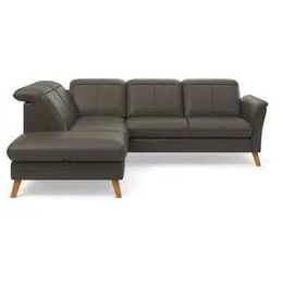 Sit & More Ecksofa SIT & MORE "Romero L-Form", grau (anthrazit), B:250cm H:91cm T:220cm, 100% Polyester, Sofas, wahlweise mit oder ohne TV-Funktion, Bettfunktion, Bettkasten