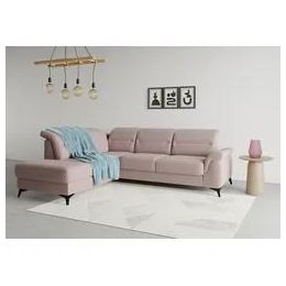 Sit & More Ecksofa SIT & MORE "Sinatra L-Form" Sofas Gr. B/H/T: 251cm x 85cm x 220cm, Luxus-Microfaser Paris, Ottomane links, Mit Kopfteilverstellung-Mit Armteilfunktion-Ohne Bettfunktion-Ohne Stauraum, lila (flieder) mit Ottomane, optional Kopfteilverstellung und Armteilfunktion