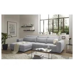 Ecksofa ED EXCITING DESIGN "Barura L-Form" Sofas Gr. B/H/T: 333cm x 90cm x 194cm, Cord, Recamiere beidseitig montierbar, grau (hellgrau) frei im Raum stellbar