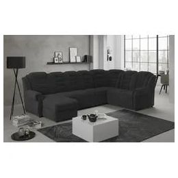 Wohnlandschaft Home Affaire "Boston U-Form" Sofas Gr. B/H/T: 333 cm x 102 cm x 216 cm, Chenille, langer Schenkel rechts-Recamiere links, Ohne Bettfunktion-ohne Schubkasten, schwarz (black) Gemütliche Wohnlandschaft mit hoher Rückenlehne in klassischem Design