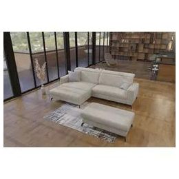 Sit & More Ecksofa SIT&MORE "Bolero L-Form" Sofas Gr. B/H/T: 290 cm x 88 cm x 178 cm, Breitcord, Recamiere links, ohne Kopfteilverstellung-ohne Bett-ohne Bettkasten, beige (creme)