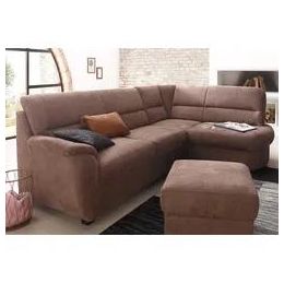 Sit & More Ecksofa SIT & MORE "Pandora L-Form" Sofas Gr. B/H/T: 251cm x 91cm x 176cm, Luxus-Microfaser ALTARA NUBUCK, Ottomane rechts, mit Bettfunktion-mit Bettkasten, braun (schoko) wahlweise mit Bettfunktion und Bettkasten