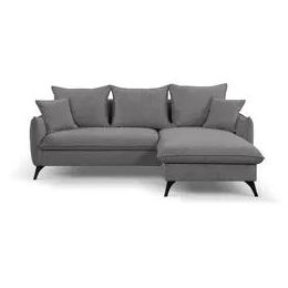 Ecksofa WERK2 "Modica L-Form" Sofas Gr. B/H/T: 230cm x 92cm x 160cm, Struktur fein, Recamiere rechts, Schlaffunktion und Bettkasten, grau (anthrazit) Minimalistisches Ecksofa mit Schlaffunktion & Bettkasten