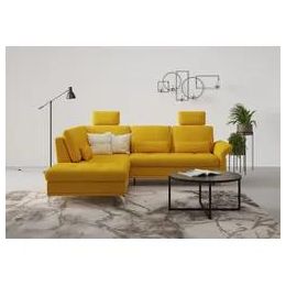 Ecksofa Inosign "Palm Beach L-Form" Sofas Gr. B/H/T: 263cm x 89cm x 224cm, Olympia EASY CLEAN, Ottomane links, mit Sitztiefenverstellung-mit Bettfunktiom-mit Stauraum-mit Armteilverstellung, braun (messing) Federkern, mit Sitztiefenverstellung, wahlweise Bettfunktion