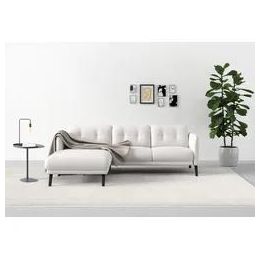 Sit & More Ecksofa SIT & MORE "Scandia L-Form" Sofas Gr. B/H/T: 269cm x 82cm x 183cm, Struktur weich, Recamiere links, Mit Kopfteilverstellung-Mit Armteilfunktion-Mit schwarzen matten Metallfüßen, silberfarben (silber) Wahlweise mit Kopfteilverstellung und Armteilfunktion