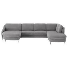 Sit & More Wohnlandschaft SIT & MORE "Soul U-Form" Sofas Gr. B/H/T: 372cm x 90cm x 239cm, Microfaser, Ottomane rechts, ohne Funktion, grau wahlweise mit Bett und Bettkasten