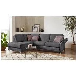 Sit & More Ecksofa SIT & MORE "Clio L-Form", grau (anthrazit), B:254cm H:89cm T:190cm, Sofas, wahlweise mit Bettfunktion und Bettkasten, inklusive Federkern