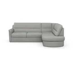 Sit & More Ecksofa SIT & MORE "Panini L-Form" Sofas Gr. B/H/T: 243cm x 87cm x 155cm, Luxus-Microfaser Paris, Ottomane rechts, ohne Vorziehsitz-ohne Bettkasten, silberfarben (silber) wahlweise mit Vorziehsitz und Bettkasten