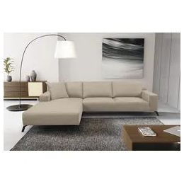 Ecksofa WERK2 "Faro L-Form" Sofas Gr. B/H/T: 315cm x 67cm x 188cm, Samtoptik, Recamiere links, beige XXL Design Ecksofa mit hohem Komfort in trendigem Cord & Samtvelours