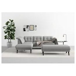 Sit & More Ecksofa SIT & MORE "Scandia L-Form" Sofas Gr. B/H/T: 271cm x 82cm x 214cm, Luxus-Microfaser Euphoria, Ottomane links, Mit Kopfteilverstellung-Mit Armteilfunktion-Mit schwarzen matten Metallfüßen, grau Wahlweise mit Kopfteilverstellung und Armteilfunktion