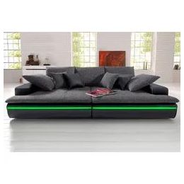 Big-Sofa Inosign "Haiti" Sofas Gr. B/H/T: 260cm x 85cm x 142cm, Kunstleder SOFTLUX-Struktur, Mit Kaltschaum-RGB-LED-Beleuchtung, schwarz (schwarz/pepper) wahlweise mit Kaltschaum (140kg BelastungSitz) und RGB-Beleuchtung