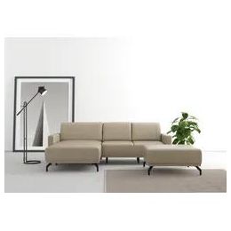 Sit & More Ecksofa SIT & MORE "Bailando L-Form" Sofas Gr. B/H/T: 251cm x 84cm x 163cm, Luxus-Microfaser mit Prägung, Recamiere links, mit Kopfteilverstellung-mit Vorziehsitz motorisch, beige wahlweise mit Kopfteilverstellung und Vorziehsitz, motorisch