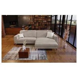 Sit & More Ecksofa SIT&MORE "Bolero L-Form" Sofas Gr. B/H/T: 290 cm x 88 cm x 178 cm, Struktur weich, Recamiere rechts, mit Kopfteilverstellung-ohne Bett-ohne Bettkasten, beige (creme)