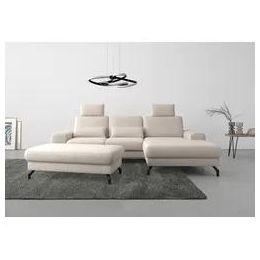 Sit & More Ecksofa SIT&MORE "Cinturo L-Form" Sofas Gr. B/H/T: 283 cm x 88 cm x 175 cm, Luxus-Microfaser Euphoria, mega-Recamiere rechts, inklusive Sitztiefenverstellung-inklusive Federkern, grau (elephant) inklusive Sitztiefenverstellung und Federkern, Sitzhöhe 45 cm