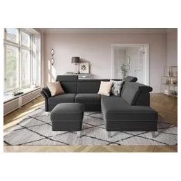 Sit & More Ecksofa SIT & MORE "Vincenzo L-Form", grau (anthrazit), B:245cm H:84cm T:193cm, Sofas, inklusive Kopfteilverstellung, wahlweise mit Bettfunktion, Bettkasten