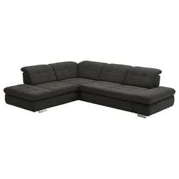 Ecksofa DIE PLANBAR "MP-IN17004 L-Form" Sofas Gr. B/H/T: 323cm x 84cm x 124cm, Chenille, Armlehne rechts, Kopfteilverstellung-Bettfunktion-Sitztiefenverstellung, schwarz wahlweise mit Bettfunktion, Sitztiefen- und Kopfteilverstellung