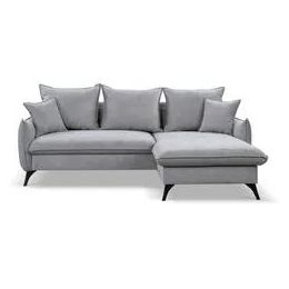 Ecksofa WERK2 "Modica L-Form" Sofas Gr. B/H/T: 230cm x 92cm x 160cm, Struktur weich, Recamiere rechts, Schlaffunktion und Bettkasten, grau (hellgrau) Minimalistisches Ecksofa mit Schlaffunktion & Bettkasten