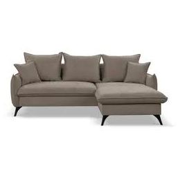 Ecksofa WERK2 "Modica L-Form" Sofas Gr. B/H/T: 230cm x 92cm x 160cm, Struktur weich, Recamiere rechts, Schlaffunktion und Bettkasten, beige Minimalistisches Ecksofa mit Schlaffunktion & Bettkasten